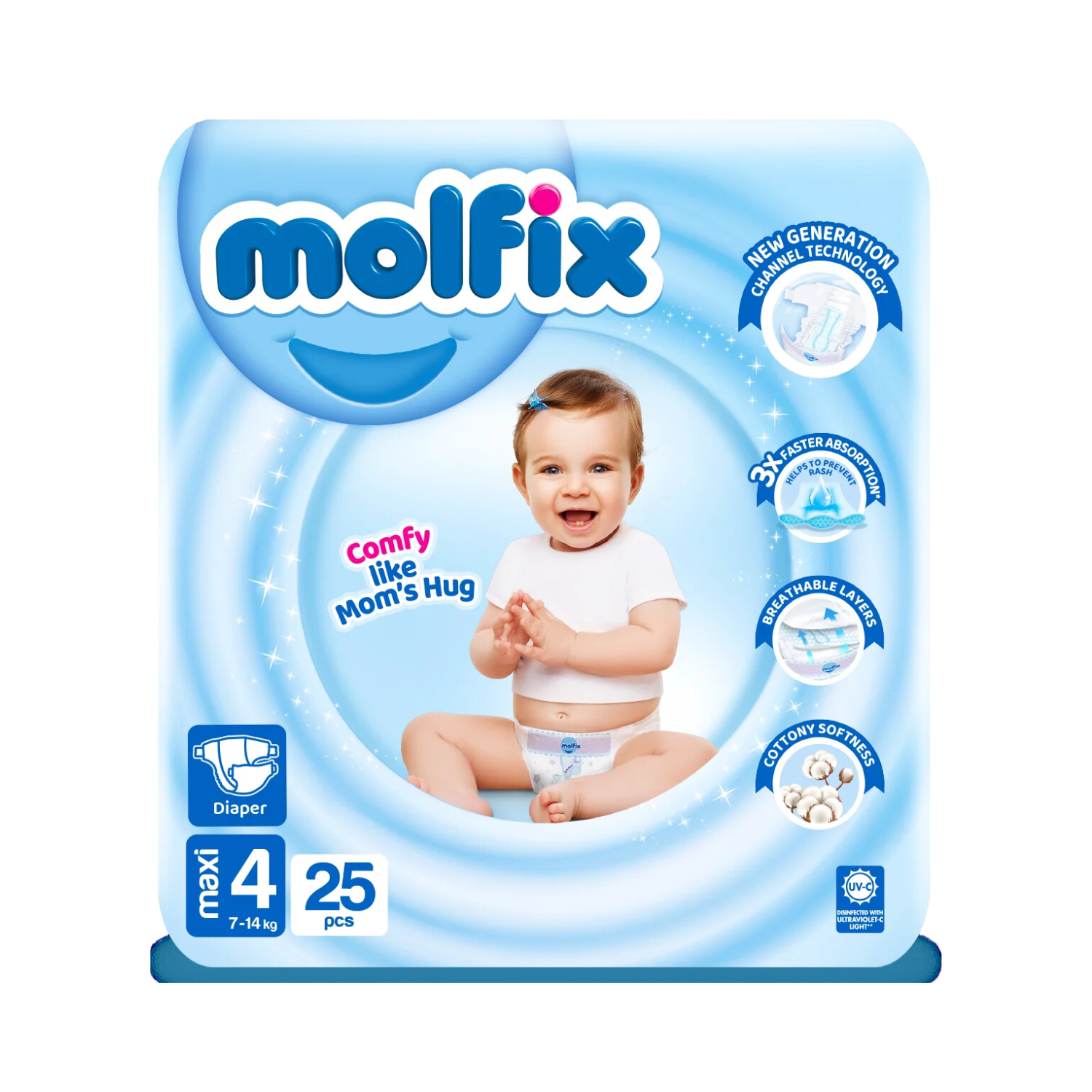 Molfix Diaper Maxi No 4 7-14 Kg 25 Pcs – Four Zees